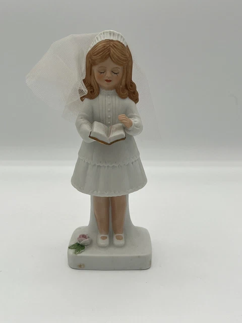 FIRST HOLY COMMUNION Confirmation Praying Girl Porcelain Figurine 1981 ...