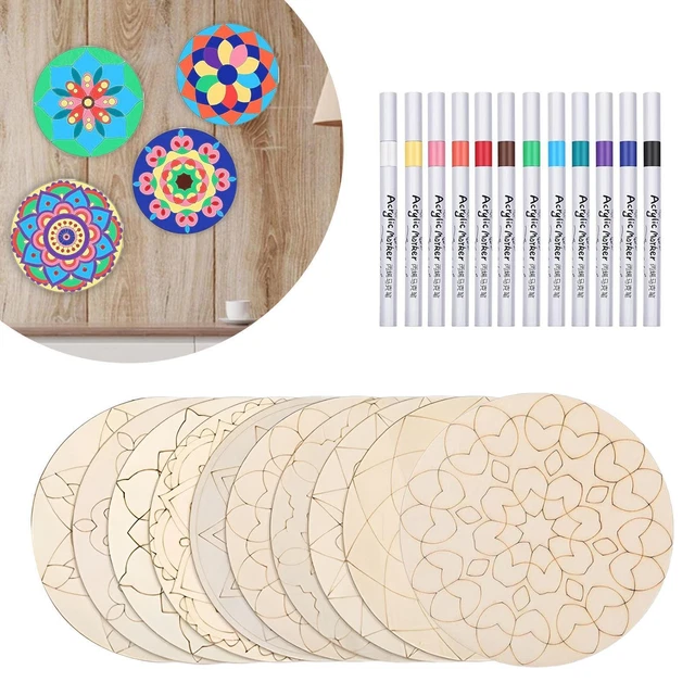 10 PIECES UNFINISHED Wood Cutouts for Drawing DIY Craft Projects Party ...
