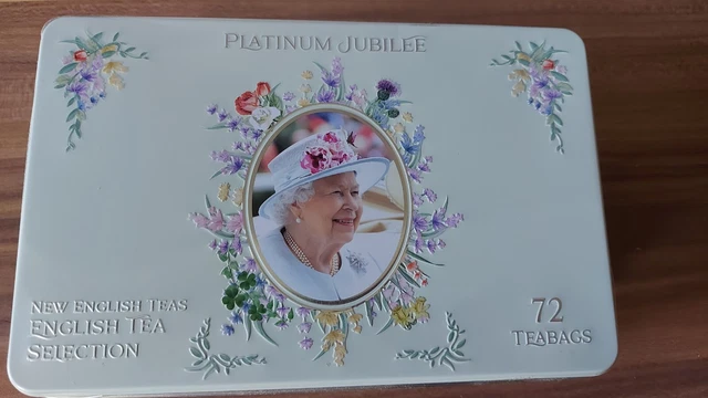 NEW QUEEN ELIZABETH II Platinum Jubilee Commemorative Tea Tin Teabags ...