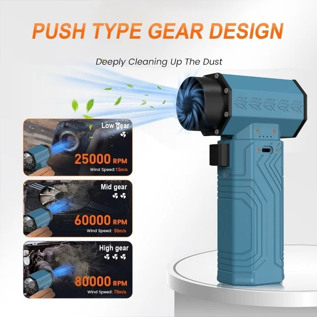 MAX.600G THRUST TURBO Jet Fan Adjustable Wind Speed Powerful Blower $83 ...