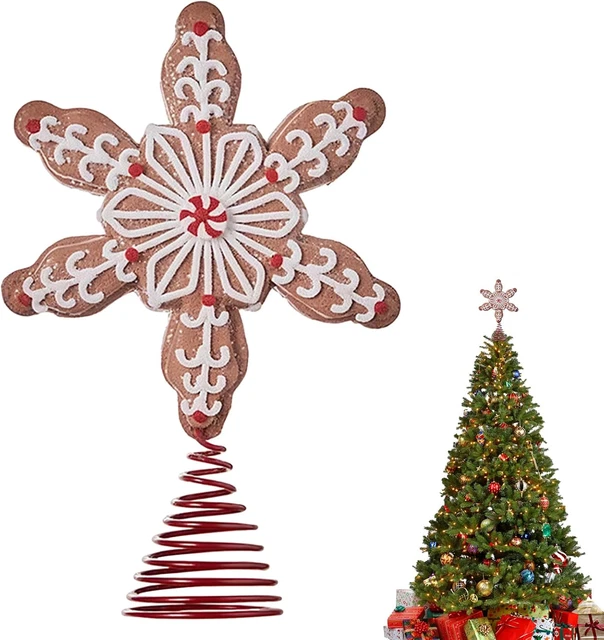 GINGERBREAD STAR TREE Topper, Wood, 11.5X11.5X3Cm Ginger Bread ...