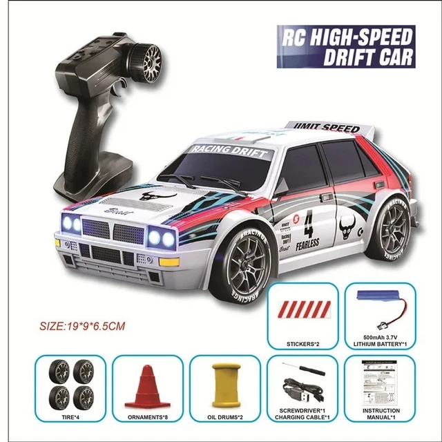 2025 1:24 4WD RC Drift Car 20km/h LED Lights 2-Speed Rechargeable SG204 ...