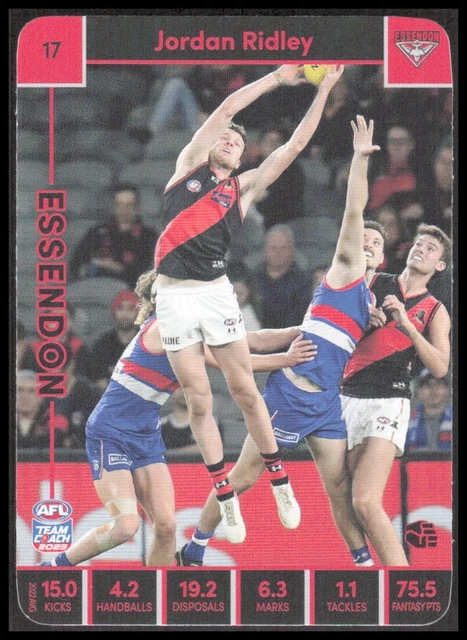 AFL 2023 TEAM Coach Essendon Jordan Ridley 17 14 Football Sport Card CB ...