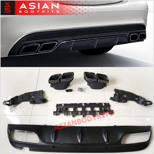 FOR MERCEDES-BENZ C-CLASS W205 AMG C63s REAR DIFFUSER with exhaust tips ...