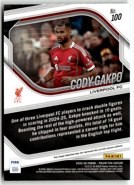 PANINI PRIZM FIFA 2025-26 Tarjeta N.º 100 Cody Gakpo Base EUR 1,00 ...