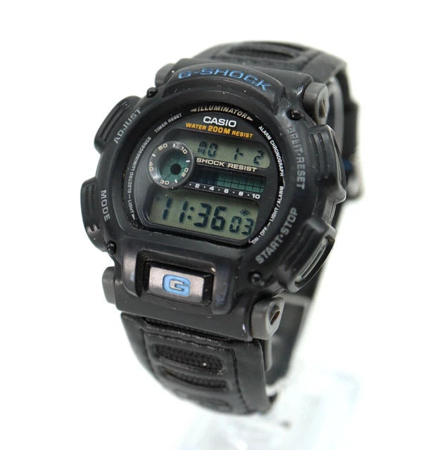 MODULO OROLOGIO CASIO G-Shock DW-9000 da uomo nero blu 1659 vintage batteria nuova funzionante ...