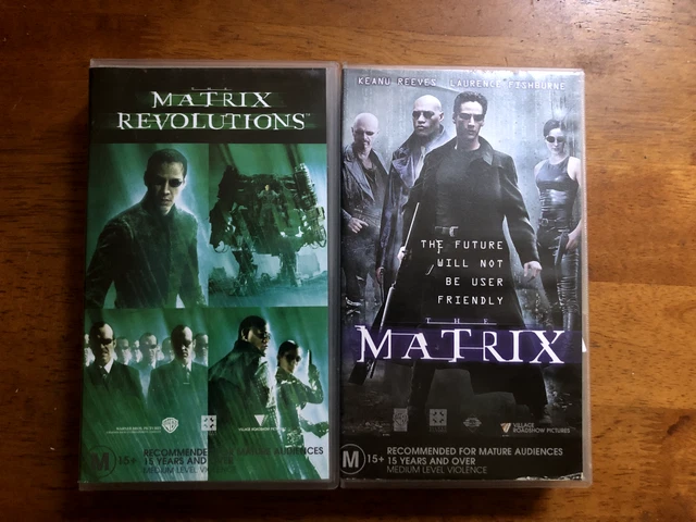 MATRIX AND MATRIX Revolutions VHS Keanu Reeves PAL Format $30.00 ...
