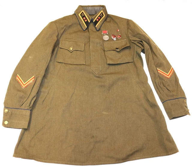 WW2 SOVIET RUSSIAN Army Engineer Lieutenant' M43 Gimnasterka Tunic with ...