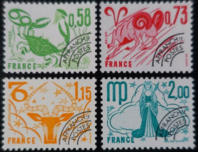 FRANCE TIMBRE PRÉOBLITÉRÉ PRÉO N°150/153 SIGNES du ZODIAQUE NEUF ...