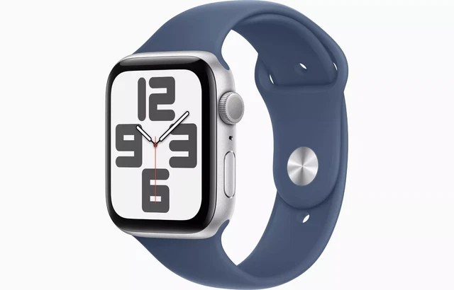 APPLE WATCH SE 2024 2 gen GPS 44mm silver Cinturino Blu Denim M/L EUR ...