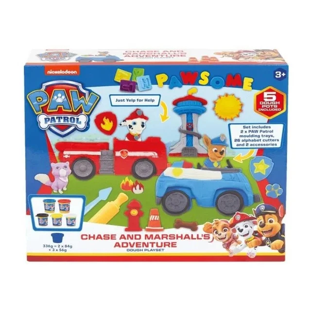 NICKELODEON PAW PATROL Chase and Marshall's Adventure Dough Playset £19 ...