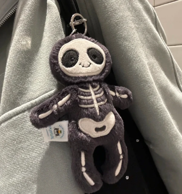 SPOOKY CUTE JELLYCAT Skeleton Bob, Bag Charm Plush Keyring,Perfect Gift ...