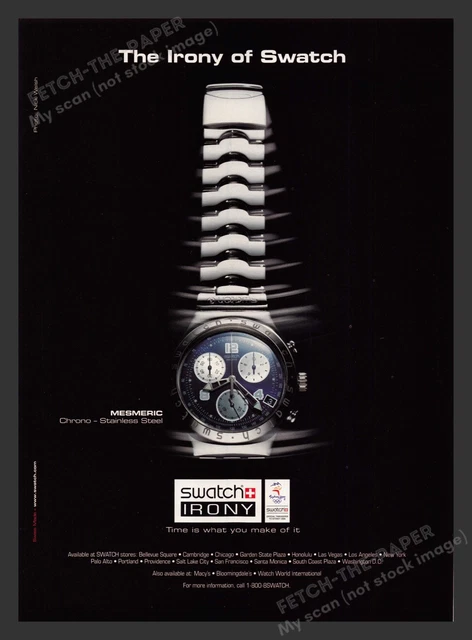 SWATCH WATCH THE Irony "Mesmeric" 2000s Print Advertisement Ad 2000 $10 ...