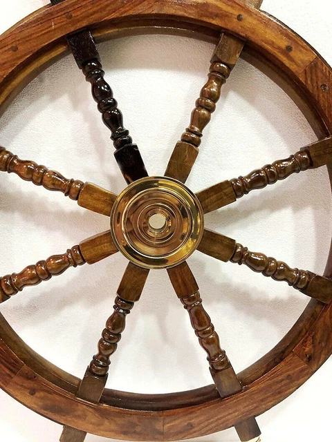 36 & MARIN en Bois Volant Vaisseau Roue Laiton Poignée Pirate Capitaine EUR 117,65 - PicClick FR