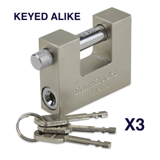 HEAVY DUTY STEEL Container/Shutter Padlock 70Mm X 3 ** Keyed Alike ...