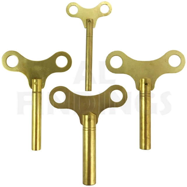 LONG SHAFT WINDING clock key winged type brass 1.75mm to 6.75mm keys ...