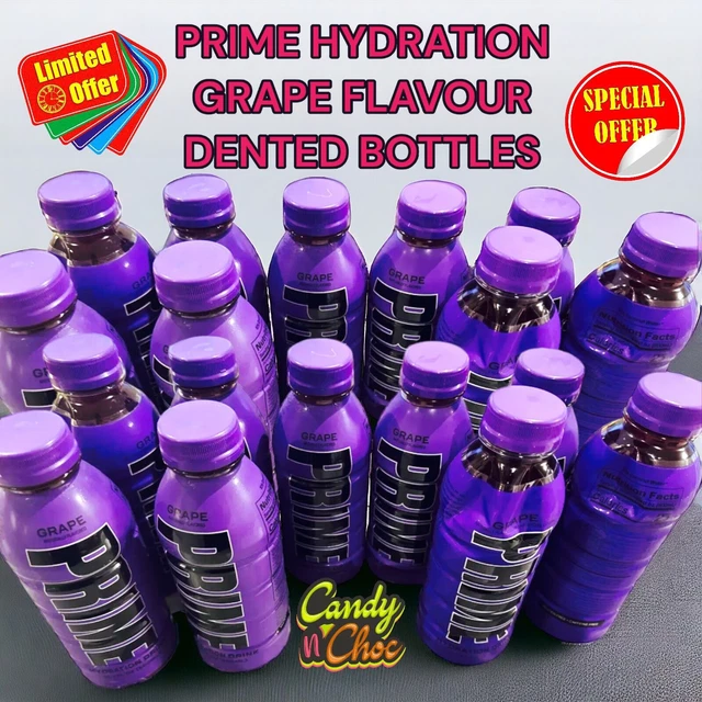 PRIME HYDRATION DRINK Grape, USA Import - 500ml New Damaged Bottles ...
