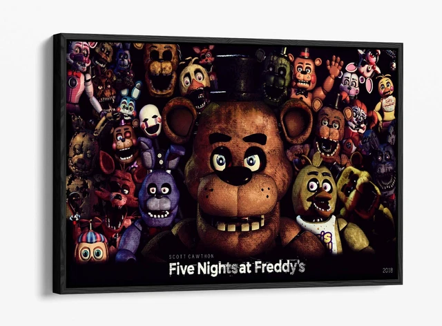 FIVE NIGHTS AT Freddy's Fnaf -Stylish Float Effect Framed Canvas Wall ...