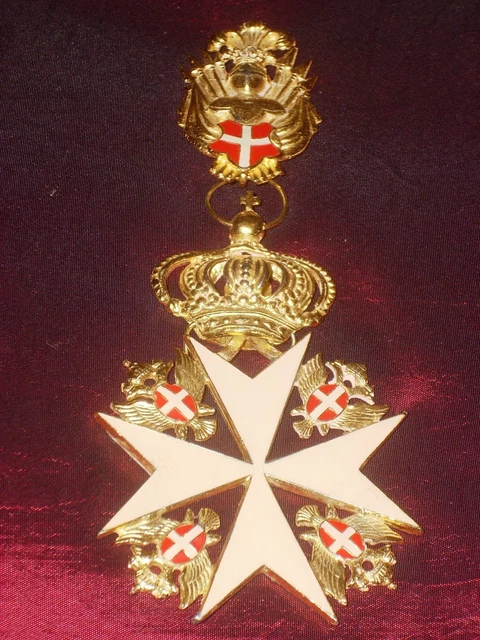 ANTICA CROCE ORDINE Di Malta Cavaliere In Argento Dorato E Smaltato ...