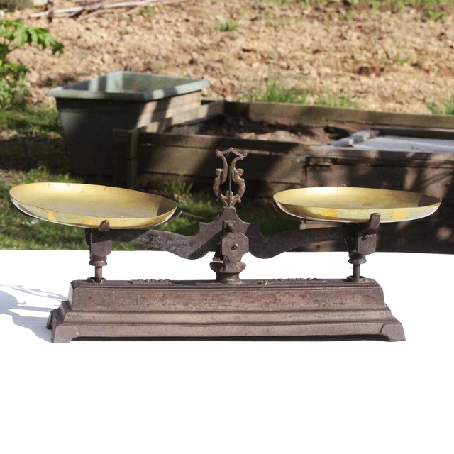 ANCIENNE BALANCE D'ÉPICIER de type Roberval force 10 kilos EUR 30,00 ...