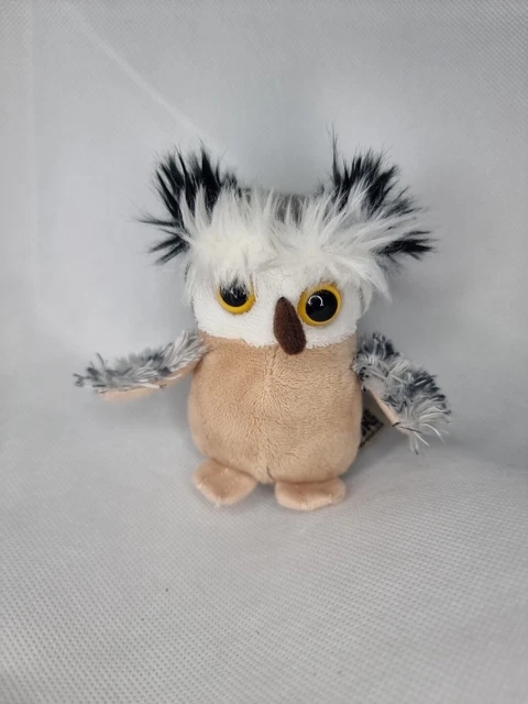 LIVING NATURE TAWNY Owl Bird Soft Plush Toy Animal 4" Inch Mini Gift ...
