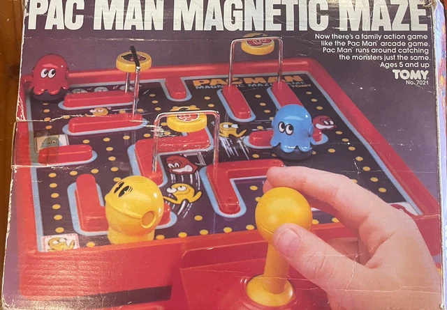 VINTAGE PAC-MAN MAGNETIC Maze Game Tomy 1982 No. 7021 Game Pac Man ...