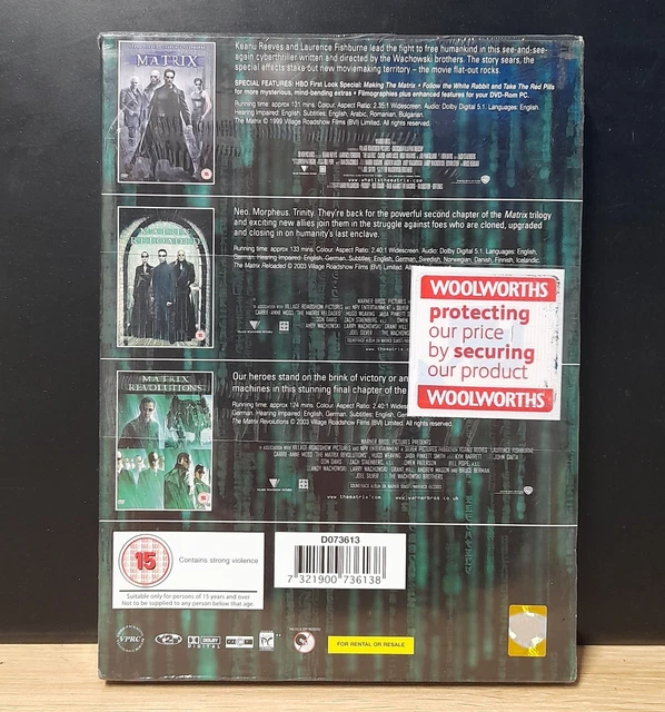THE MATRIX TRILOGY On DVD Rated M PAL Region 2 New Sealed £14.90 ...