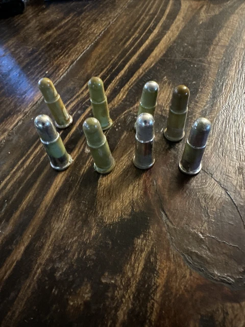 8 VINTAGE LECO Toy Bullets 45 Cal Cap Gun Holster Western Hubley Cap 6 ...