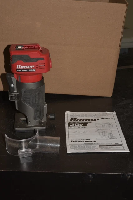 BAUER 20V BRUSHLESS Cordless Variable Speed Compact Router (Tool Only ...
