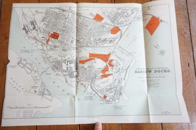 1930S BARROW DOCKS LMS Port Railway Map £29.99 - PicClick UK