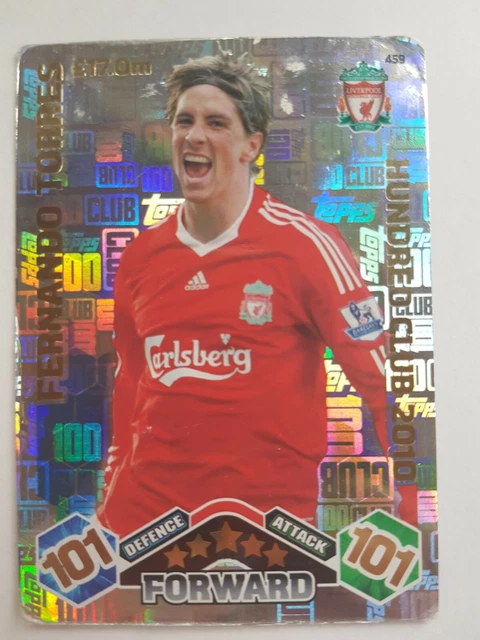 MATCH ATTAX CARD, Fernando Torres, Liverpool, 100 Club 2010 #459 ...