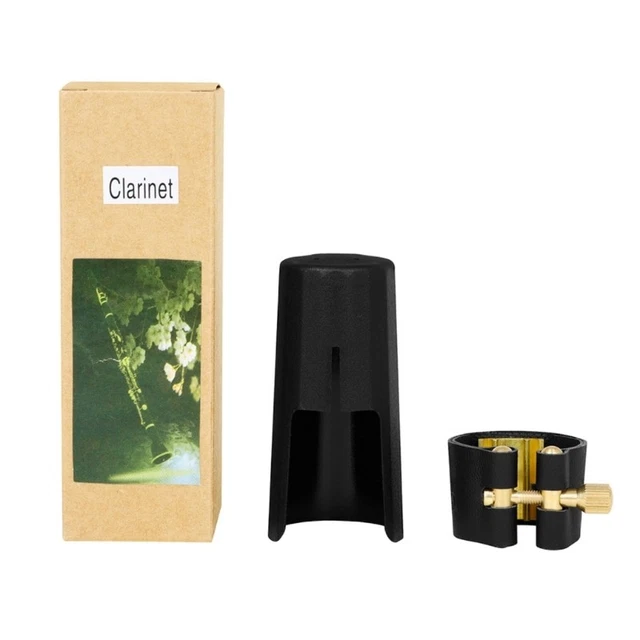 LEATHER LIGATURE FASTENER & Plastic Caps Clarinet Mouthpiece Ligature ...