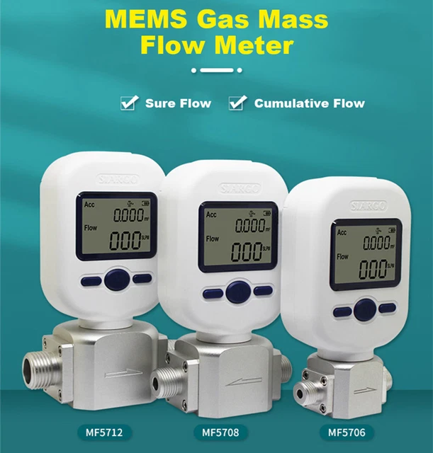 DIGITAL GAS FLOW Meter Air Argon Nitrogen Oxygen Flow Rate Meter 20L ...