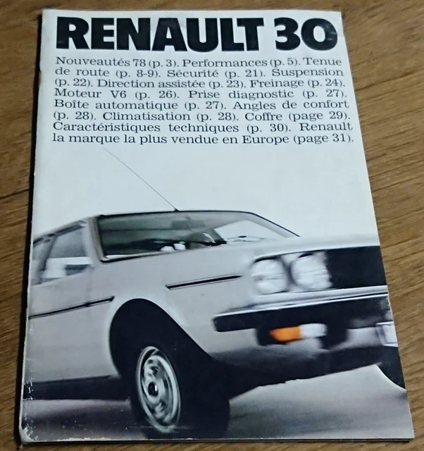 CATALOGUE PUBLICITAIRE RENAULT 30 R30 TS 1978 brochure prospectus 32 ...