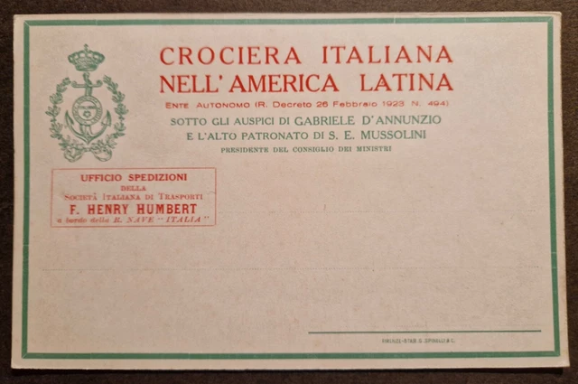 CARTOLINA POSTALE CROCIERA Italiana Nell'america Latina EUR 12,00 ...