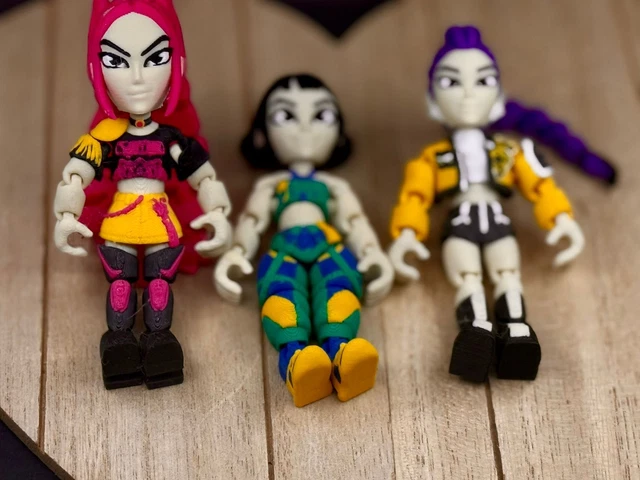 3PC COSPLAY KPOP Demon Hunters Moveable Joint Dolls Collectible Toys ...