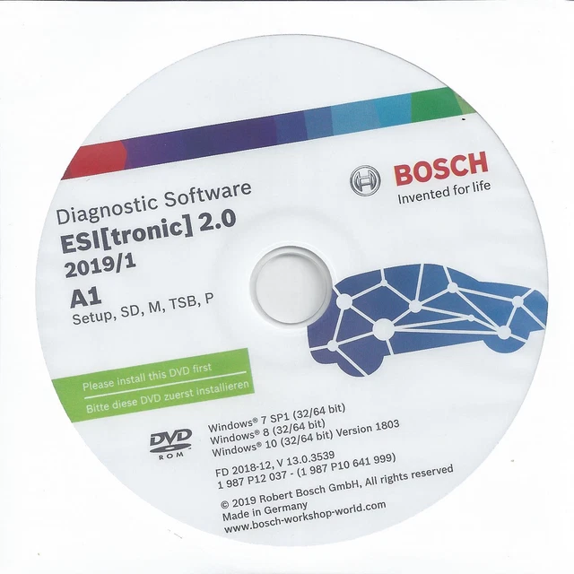 KTS SOFTWARE BOSCH ESI - Tronic Version 2019/1 DVD A1, B1, B2 neueste ...