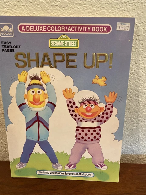 GOLDEN BOOK SESAME Street Shape Up Coloring Book VTG 1987 £11.84 ...