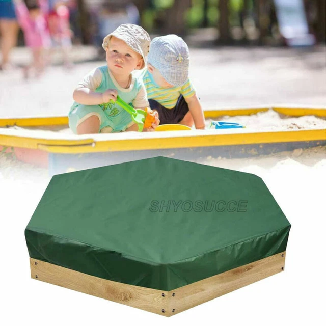 HEXAGON SANDPIT COVER Bench Seat Ball Sand Green Waterproof Pit Sandbox UK £14.68 - PicClick UK