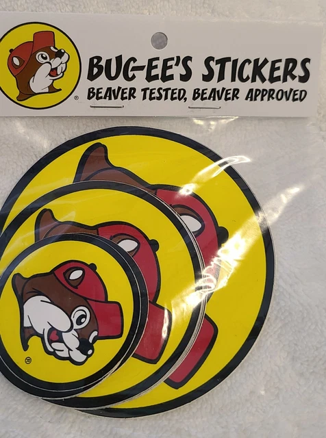 BUC-EE'S BEAVER 12 Stickers Pack 2", 3", 4” NEW IN PACKAGE Bucees ...
