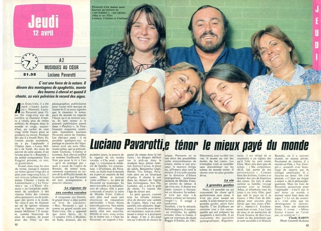 COUPURE DE PRESSE Clipping 1984 Luciano Pavarotti (2 pages) EUR 5,00 - PicClick FR