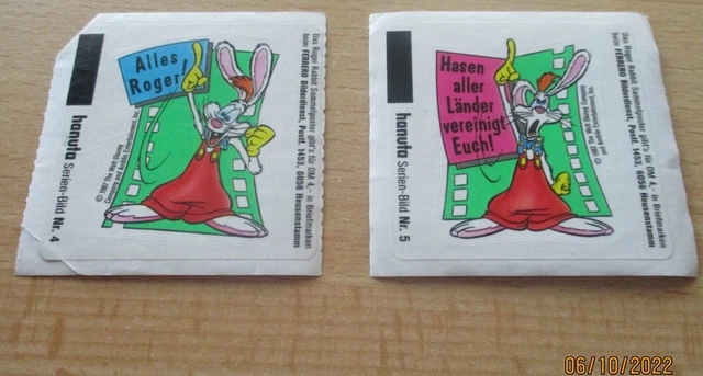 DUPLO HANUTA AUFKLEBER - Roger Rabbit 1989 (Disney, 1987), Nr. 4 & Nr ...