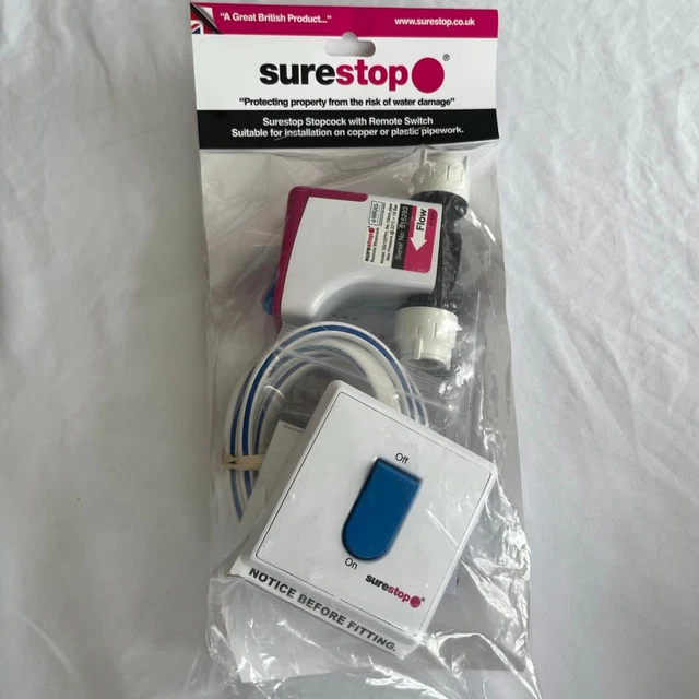 SURESTOP STOPCOCK WITH Remote Switch for 15mm Pipework £39.99 - PicClick UK