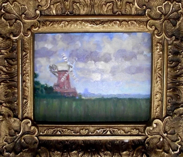 NORFOLK BROADS MILL : Original Impressionist Oil Painting by David ...