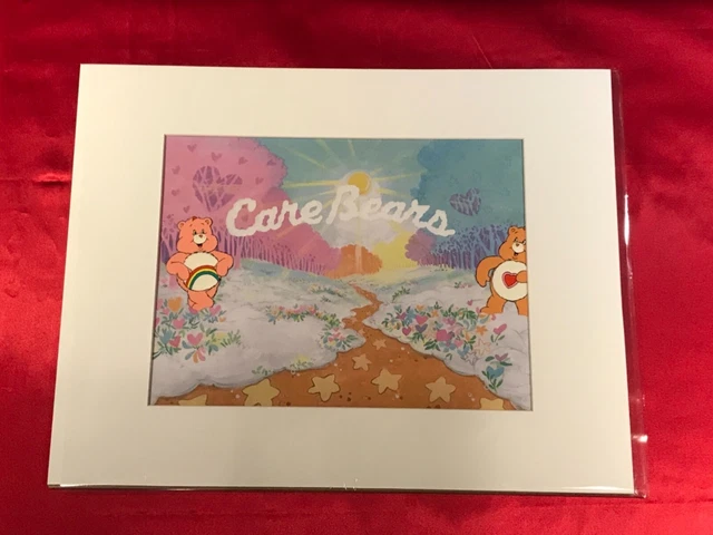 ANIMATION PRODUCTION CEL Setup Care Bears -4 Cel Setup + Color Print B ...