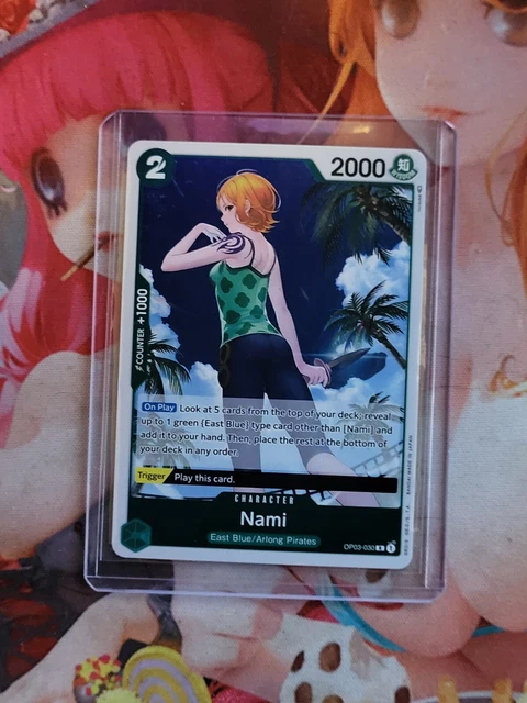 ONE PIECE CARD Game Nami OP03-040 L R Pillars of Strength Leader Card ...