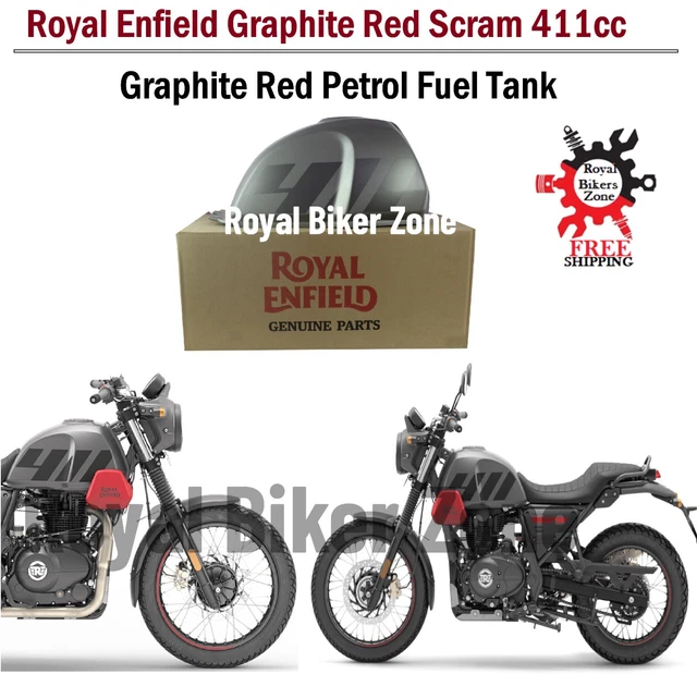 ROYAL ENFIELD &GRAPHITE Red" SCRAM 411 "Petrol Fuel Gas Tank" EUR 324 ...