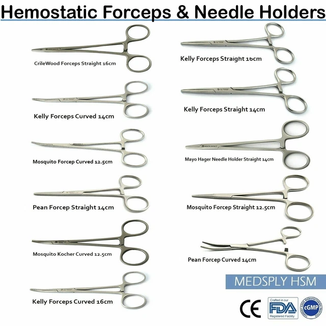 HEMOSTATIC LOCKING ARTERY Clamp Forceps Suture Medical Surgical Needle ...