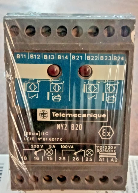 TELEMECANIQUE SCHNEIDER ELECTRIC ny2 b20 safety relay barrier $135.00 ...