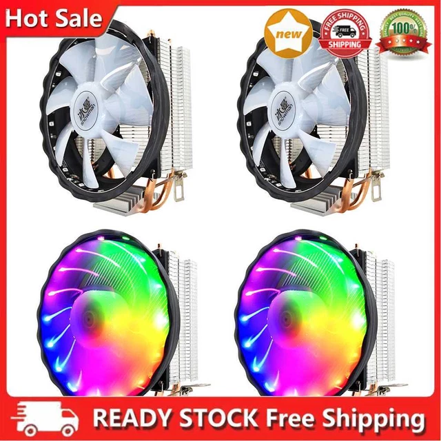 SNOWMAN 120MM CPU Cooler Radiator PWM RGB Light 2 Heat Pipes for Intel ...